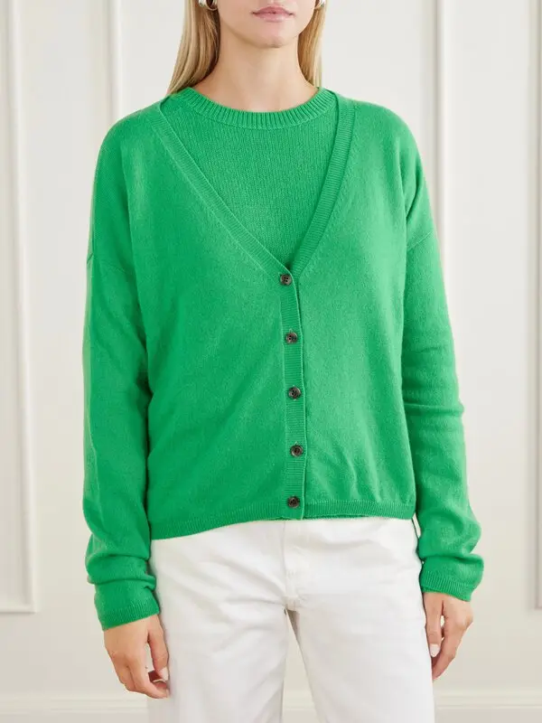 LISA YANG Abby Cashmere Cardigan - Green