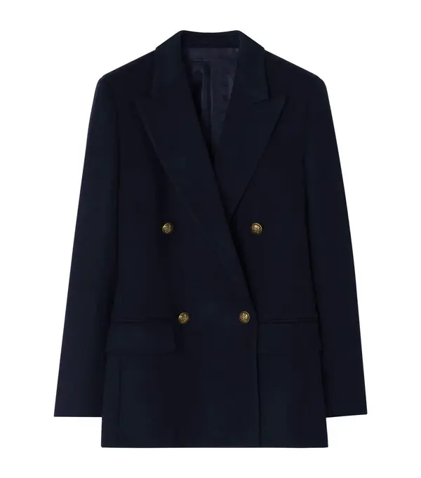 Burberry Cashmere Double-breasted Jacket - Navy