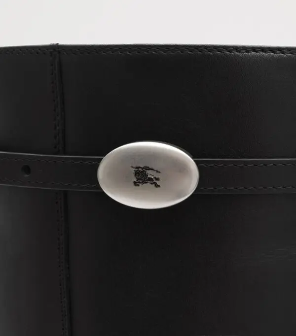 Burberry Leather Pillar Knee-high Boots 100 - Black