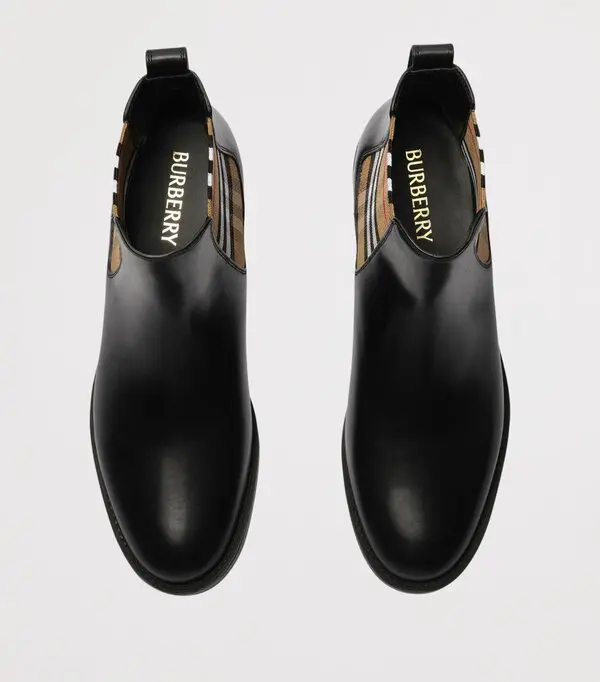 Burberry Leather Hampstead Chelsea Boots