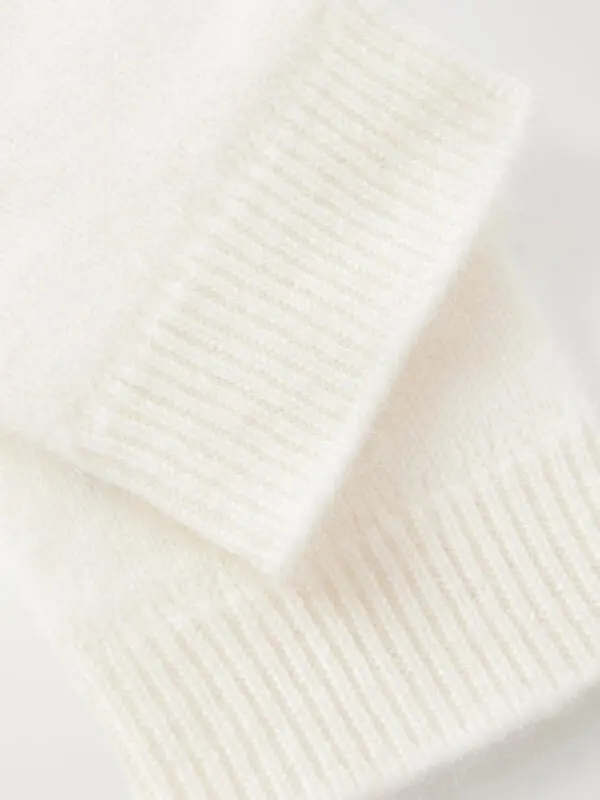 LISA YANG Brushed-cashmere Mittens - Neutrals
