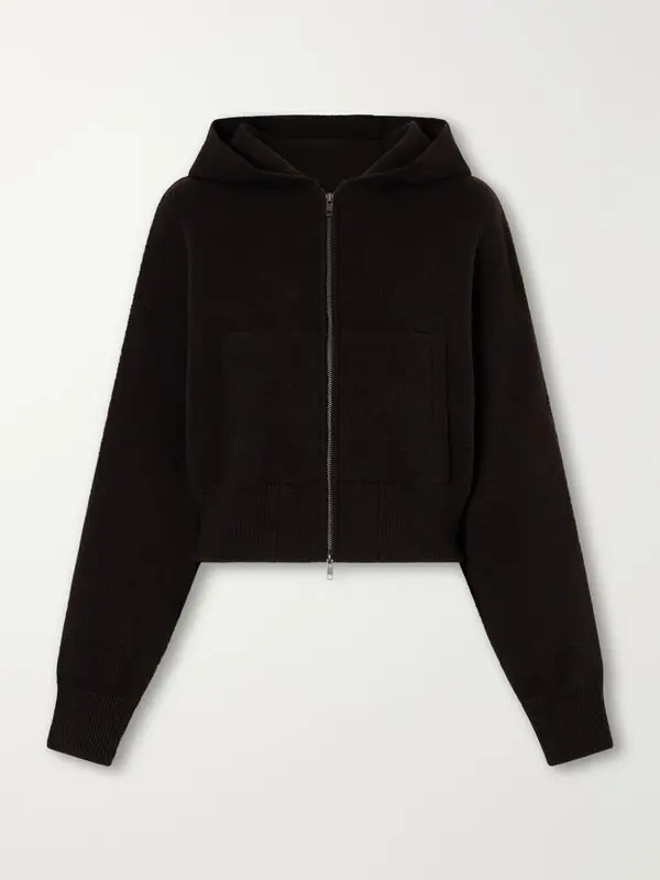 LISA YANG Lilia Cropped Cashmere Hoodie - Brown