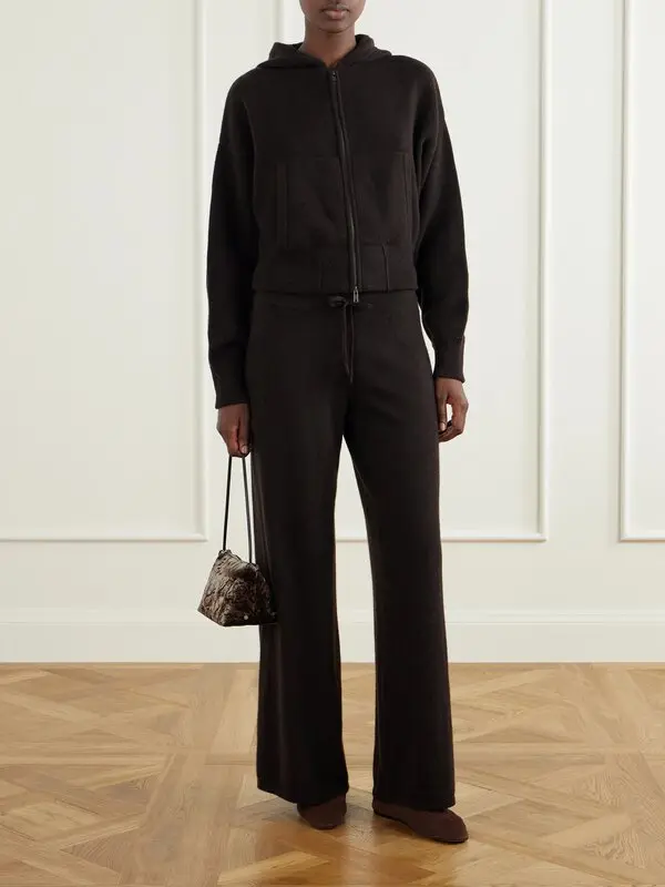 LISA YANG Lilia Cropped Cashmere Hoodie - Brown