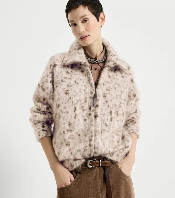 Brunello Cucinelli Mohair-blend Zip-up Cardigan