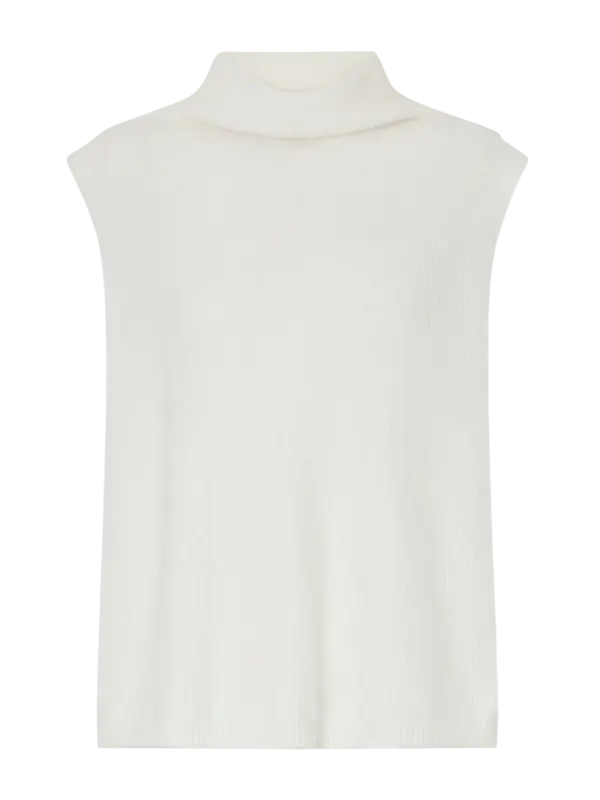 LISA YANG Aisla Ribbed Brushed Cashmere Turtleneck Sweater Vest - Neutrals