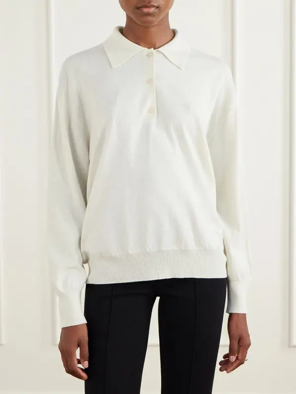 HIGH SPORT Elyse Cotton And Wool-blend Polo Shirt - Neutrals