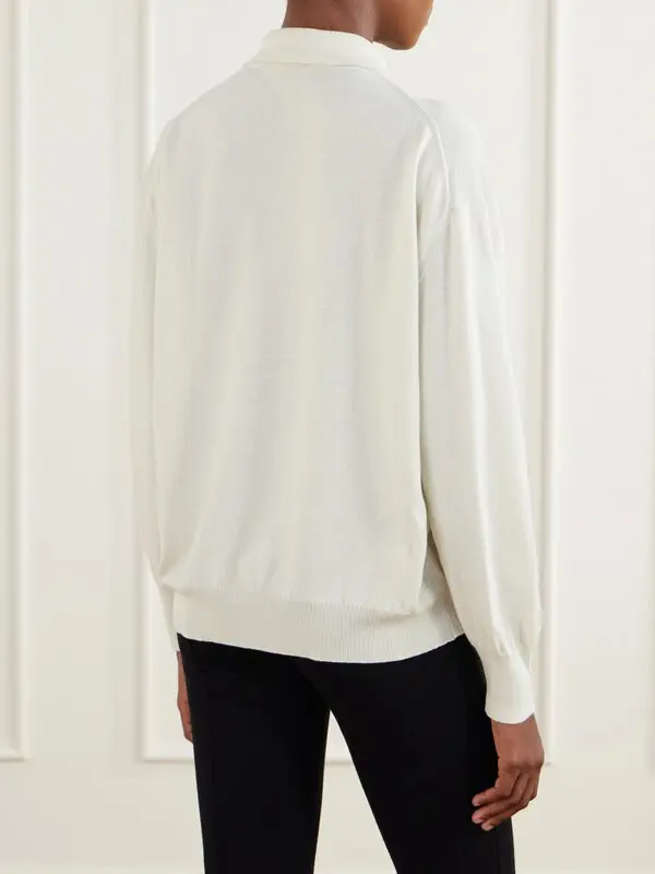 HIGH SPORT Elyse Cotton And Wool-blend Polo Shirt - Neutrals