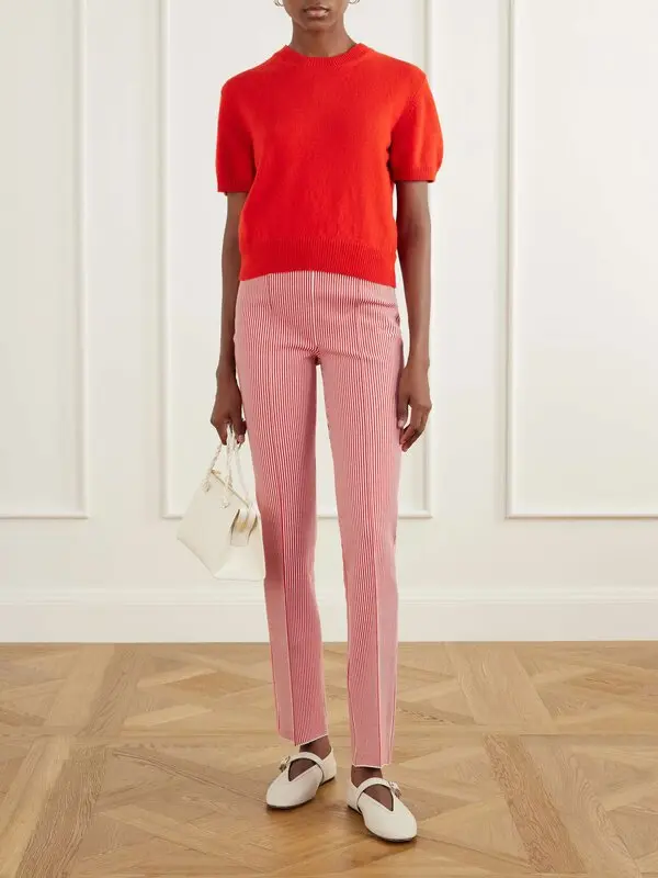 HIGH SPORT Luke Striped Cotton-blend Straight-leg Pants