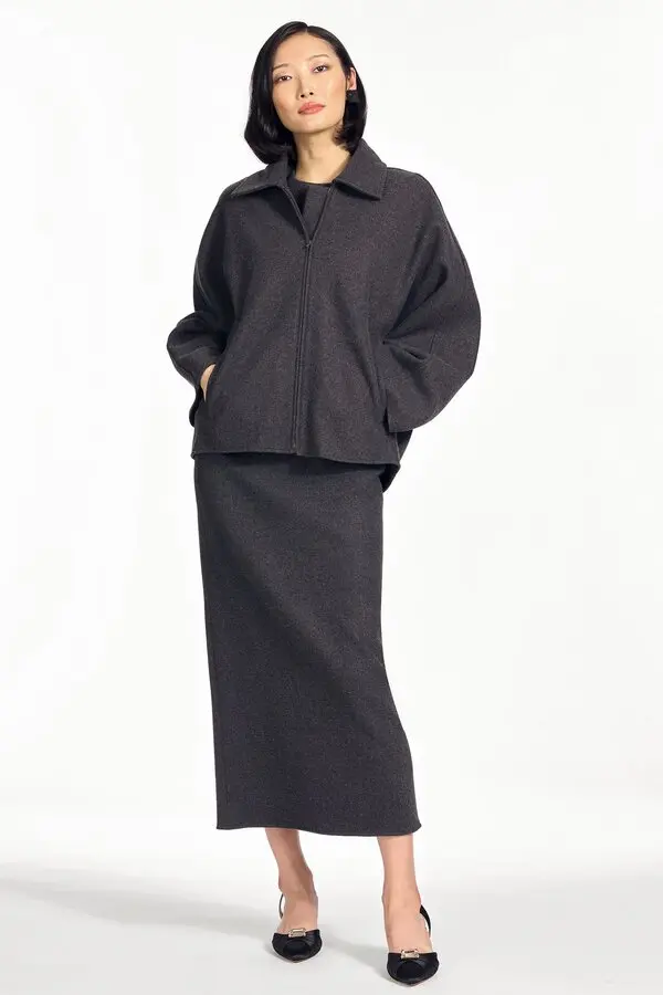 Sachin & Babi Kenna Black Brushed Knit Zip Jacket