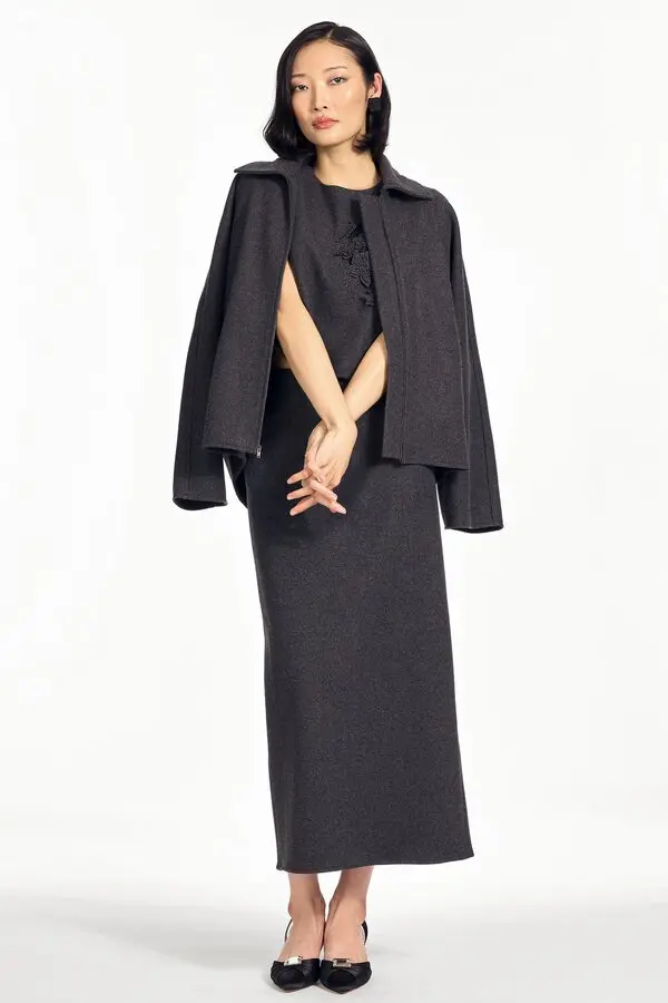 Sachin & Babi Kenna Black Brushed Knit Zip Jacket