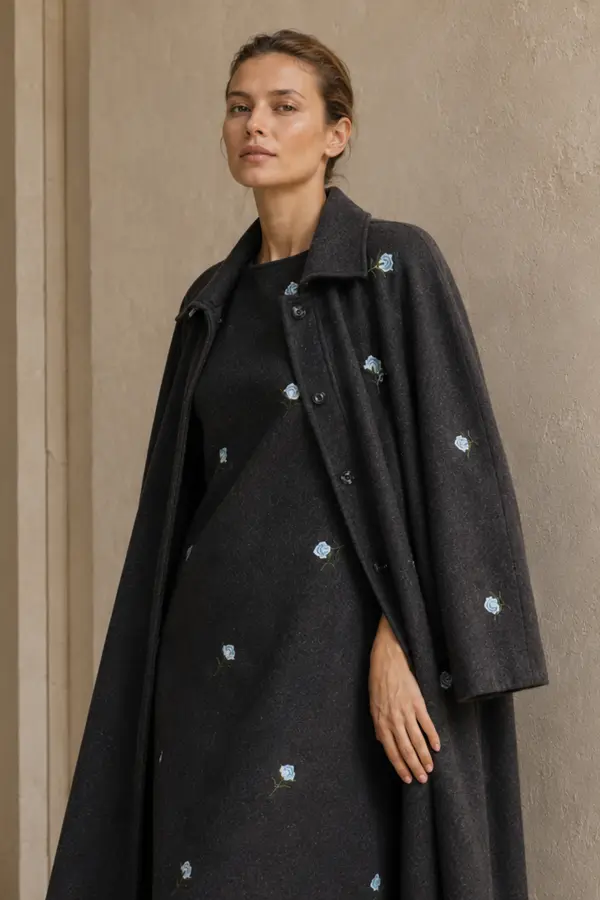 Sachin & Babi Asher Black Knit Wool Column Midi Dress