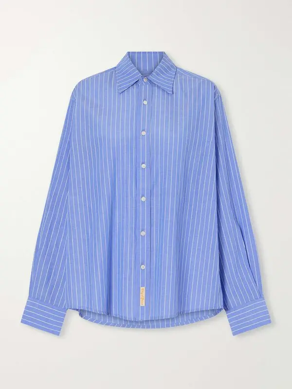 BODE Bluebell Striped Cotton-poplin Shirt