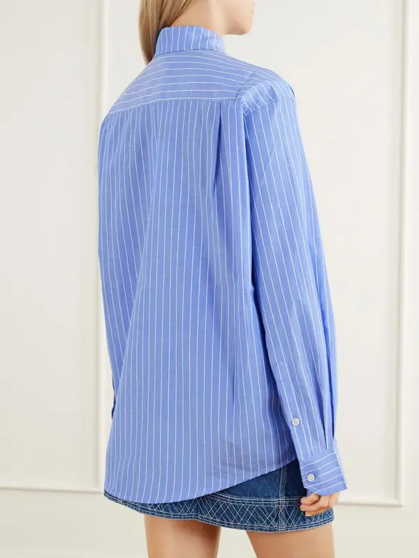 BODE Bluebell Striped Cotton-poplin Shirt