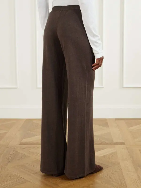 Eterne Cotton And Cashmere-blend Wide-leg Pants