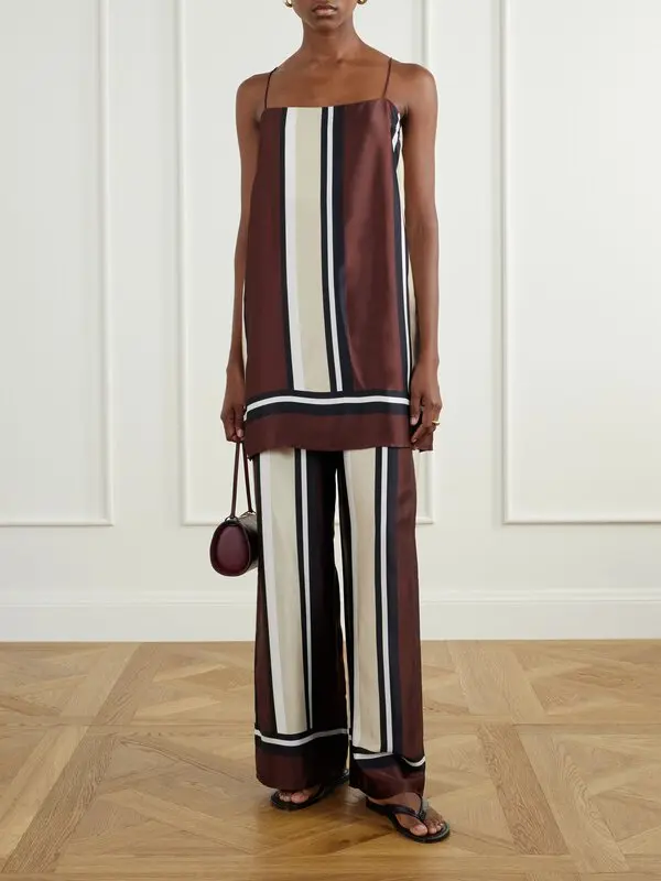 Faithfull The Brand Phylis Striped Satin Mini Dress