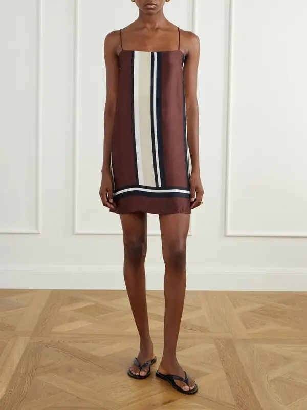 Faithfull The Brand Phylis Striped Satin Mini Dress