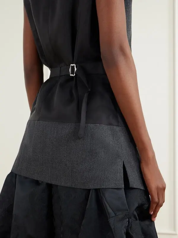 Comme Des Garçons Wool-gabardine And Taffeta Vest - Gray