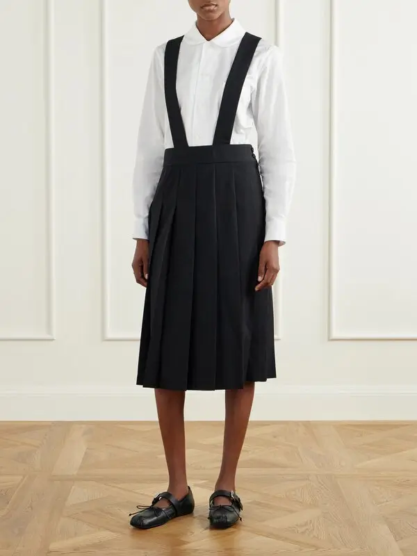 Comme Des Garçons Pinafore Wool Midi Skirt