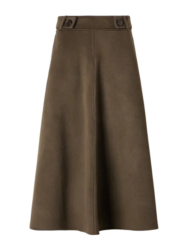LISA YANG Wool And Cashmere-blend Woven Midi Skirt - Green