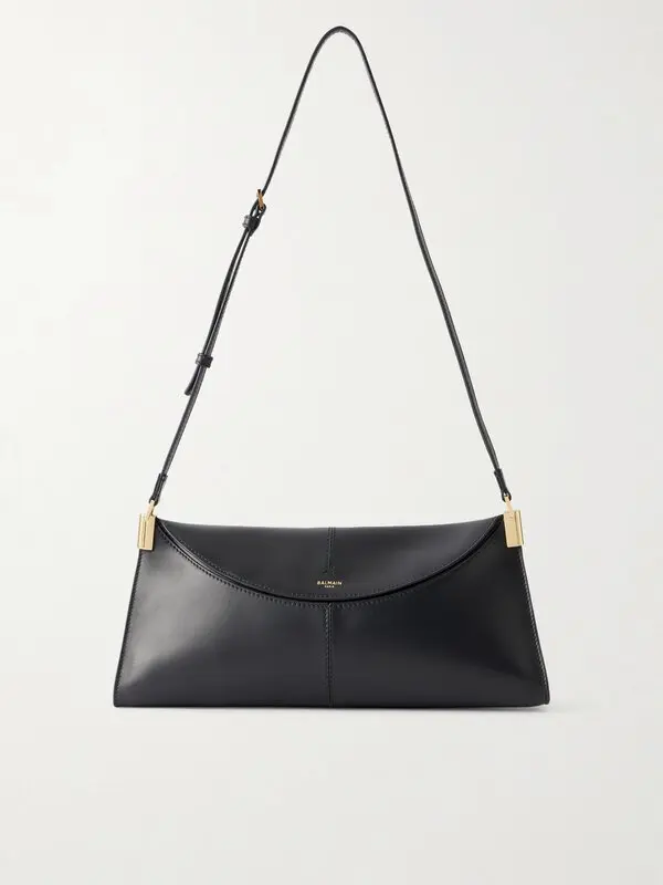 Balmain Leather Mini Shoulder Bag - Black