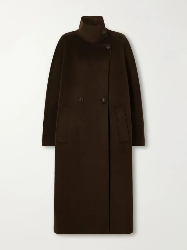 LISA YANG Button Wool And Cashmere-blend Coat - Brown