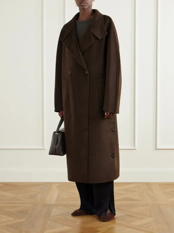 LISA YANG Button Wool And Cashmere-blend Coat - Brown