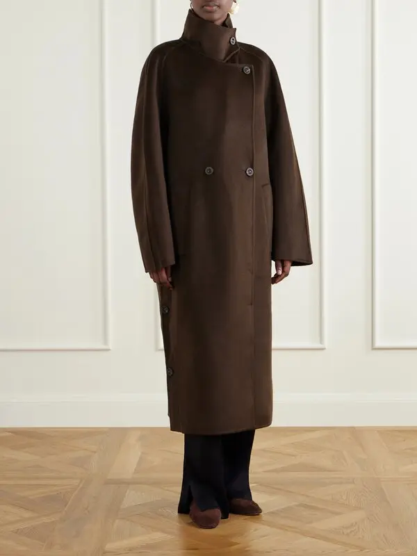 LISA YANG Button Wool And Cashmere-blend Coat - Brown