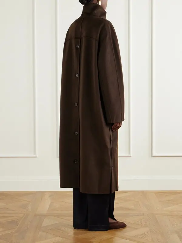 LISA YANG Button Wool And Cashmere-blend Coat - Brown