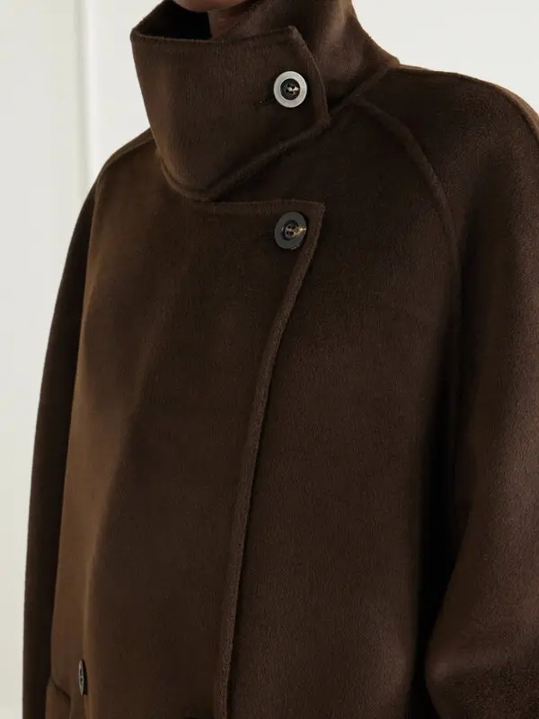 LISA YANG Button Wool And Cashmere-blend Coat - Brown