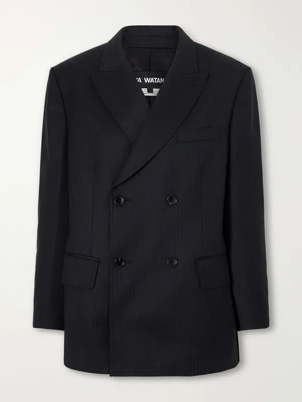 Junya Watanabe Pinstriped Wool-blend Double-breasted Blazer