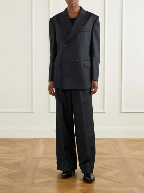 Junya Watanabe Pinstriped Wool-blend Double-breasted Blazer