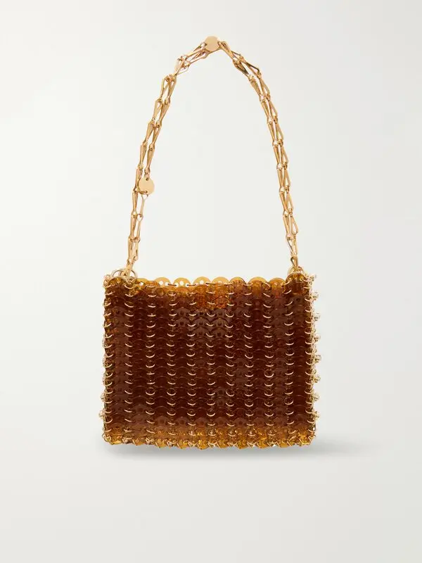 Rabanne 1969 Pailette-embellished Shoulder Bag - Orange