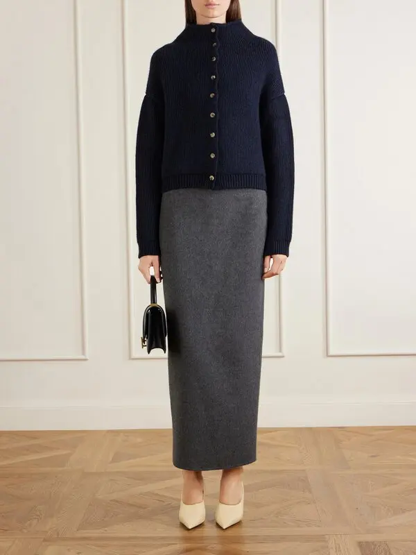 Khaite Marjorie High-neck Cashmere Cardigan