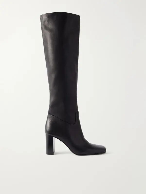 Khaite Petra 85 Leather Knee Boots - Black