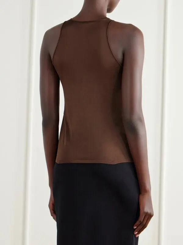 Balmain Lace-trimmed Knitted Tank