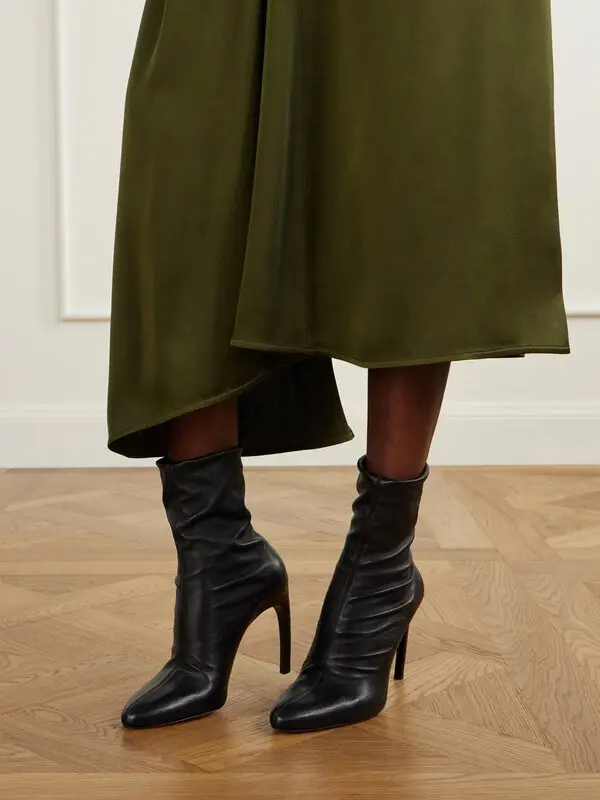Victoria Beckham Harlow Distressed Leather Ankle Boots