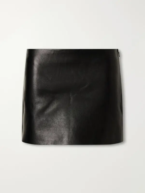 Khaite Jett Leather Mini Skirt