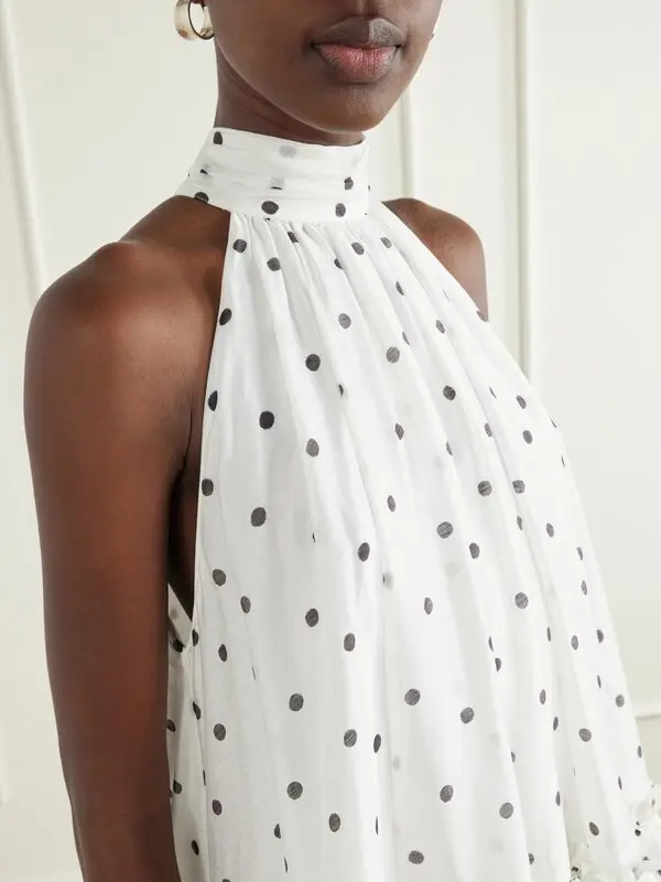 Aje Amily Tiered Polka-dot Lyocell-blend Mini Dress