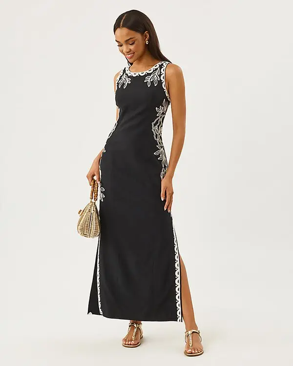 Lilly Pulitzer® Messina Maxi Shift Dress - Noir