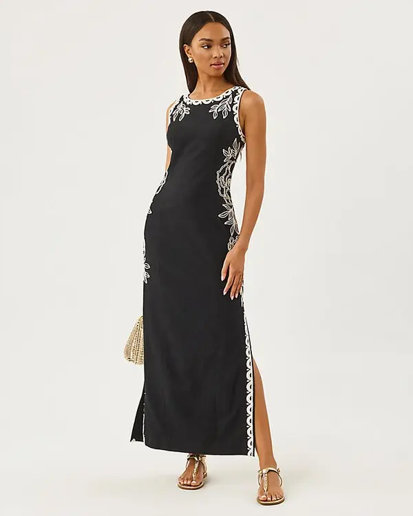 Lilly Pulitzer® Messina Maxi Shift Dress In Fitted With Beading