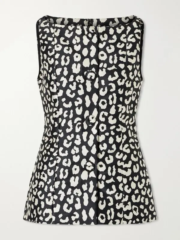 Carolina Herrera Leopard-patterned Jacquard Blouse