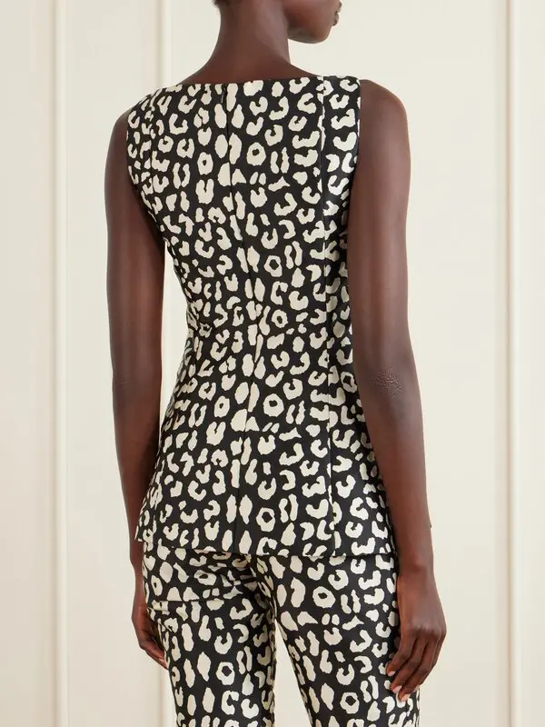 Carolina Herrera Leopard-patterned Jacquard Blouse