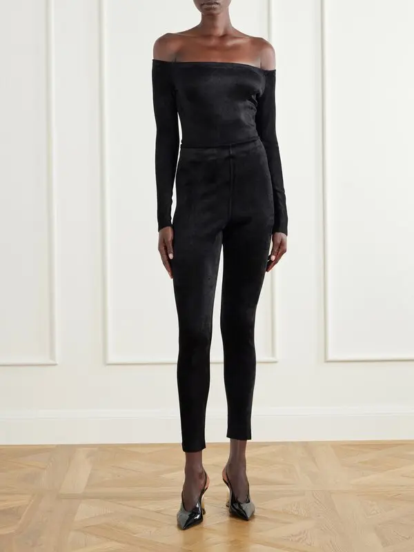 Alaïa High-rise Velvet Leggings