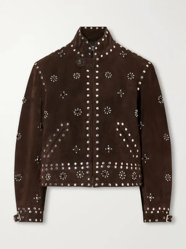 BODE Howard Studded Suede Jacket