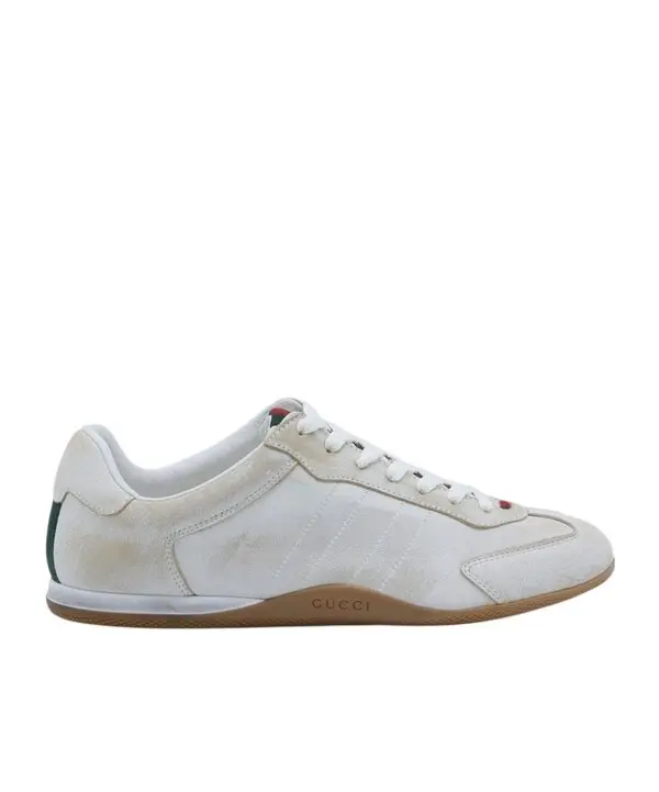Gucci Distressed Effect Lace-up Sneakers - Gray