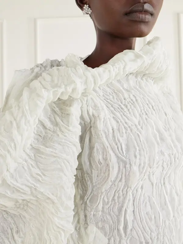Maticevski Radiance Asymmetric Draped Chiffon-jacquard Gown