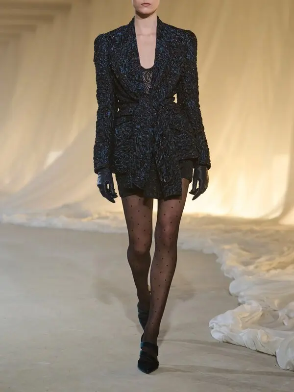 Balmain Floral-jacquard Cloque Mini Skirt