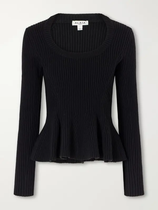 Alaïa Ribbed Wool-blend Sweater - Black