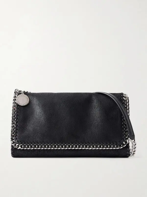 Stella McCartney Flabella Flap Vegetarian Material Shoulder Bag - Black