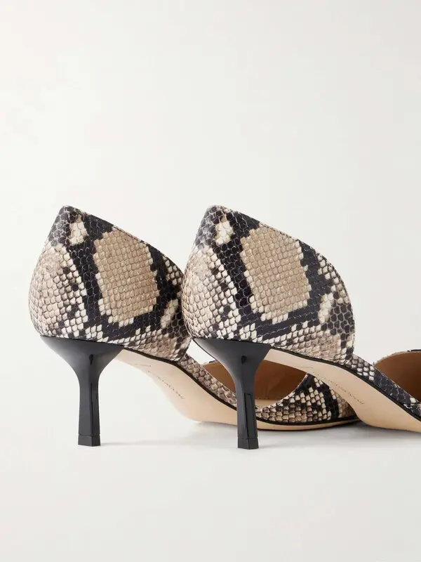 Victoria Beckham Angle D'orsay 55 Snake-effect Leather Pumps - Snake Print